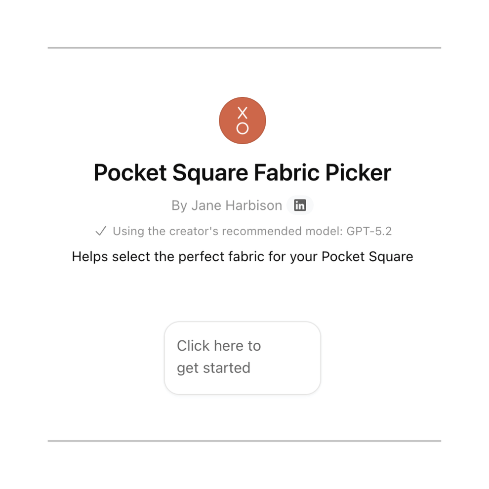 Pocket Square Fabric Picker GPT | Buy Here – Jane Harbison Design